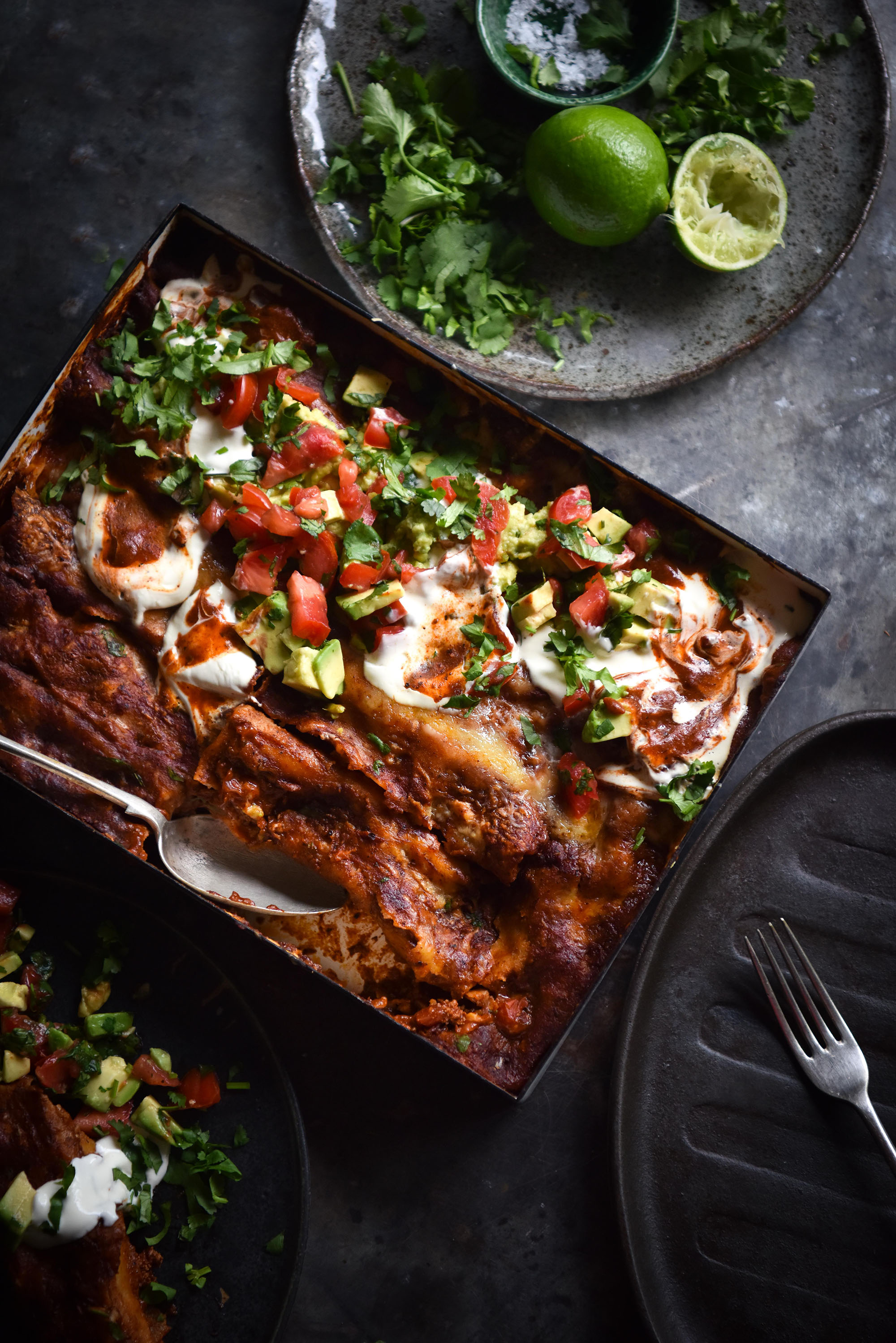 FODMAP friendly vegetarian enchiladas (gluten free, vegan adaptable ...