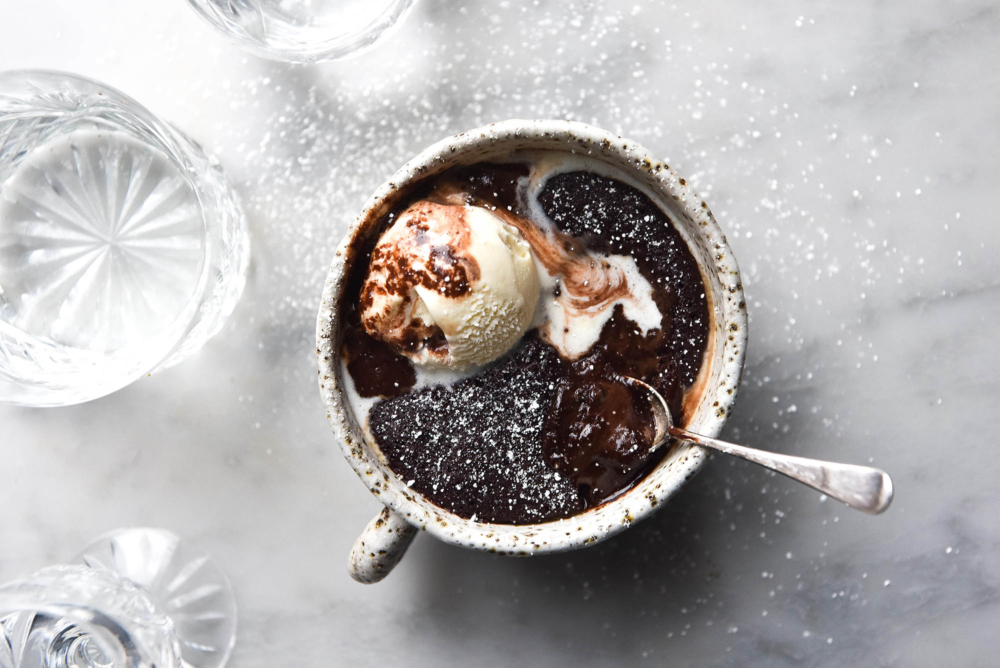 Refined-sugar-free chocolate mug-cake (gluten free, vegan) - George Eats