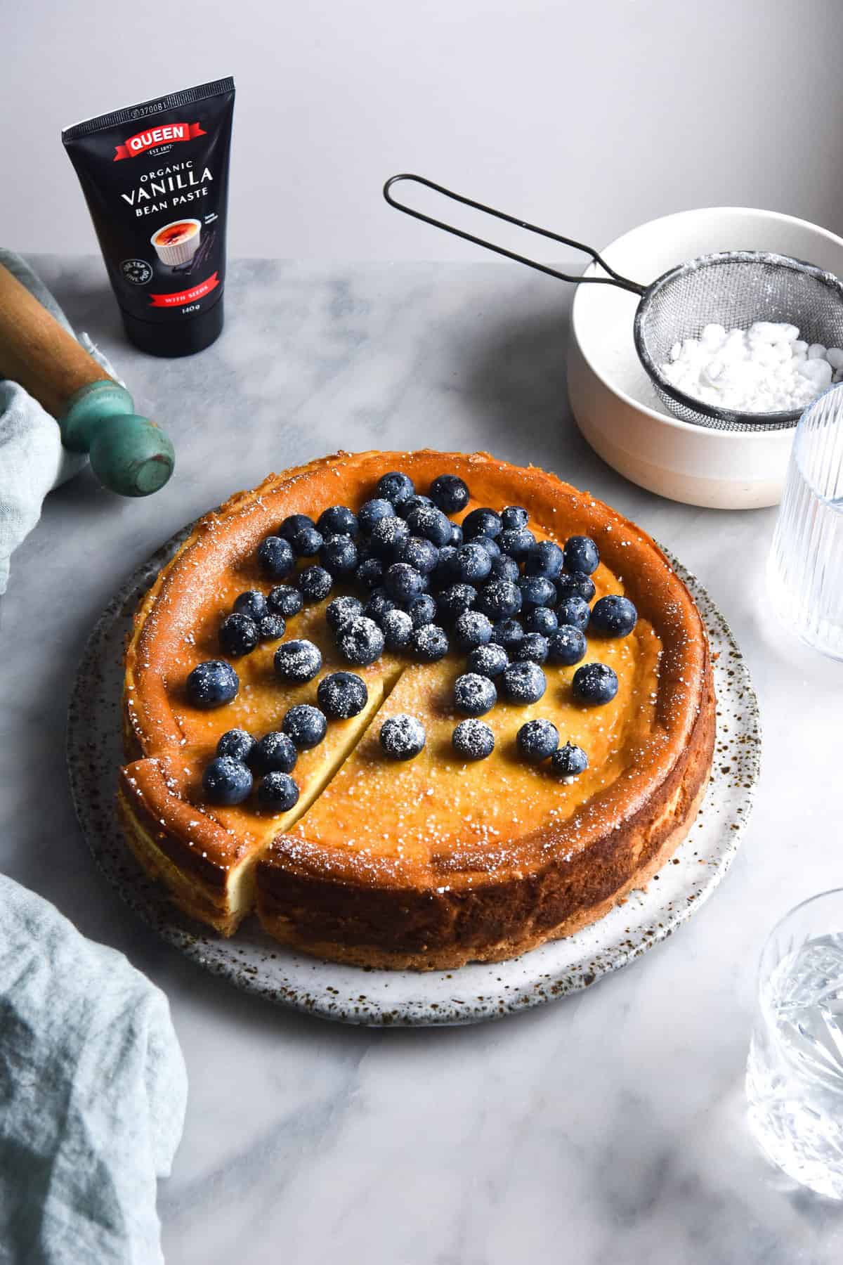 Lactose free vanilla cheesecake with gluten free shortbread base ...