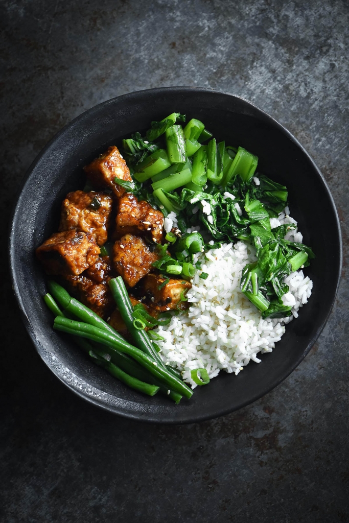 Sweet and sticky ginger tofu (low FODMAP, vegan option) - George Eats