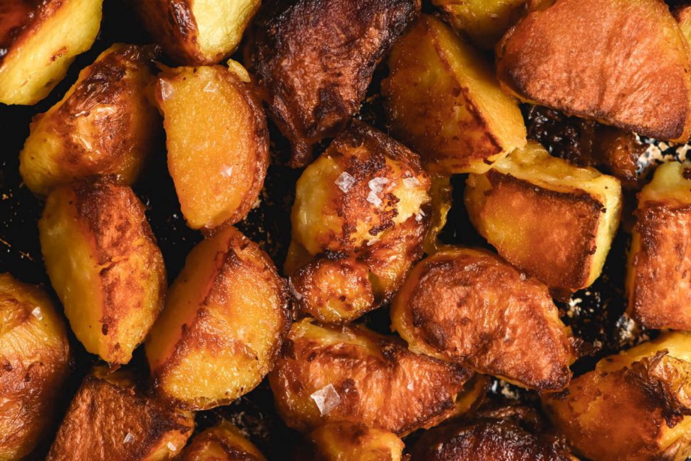 Vegan roast potatoes that are super crispy - George Eats