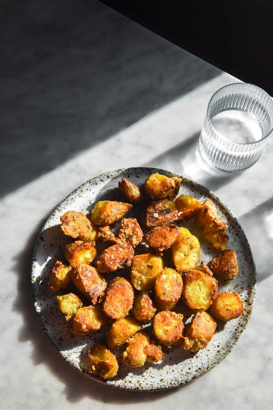 Roasted kipfler potatoes with parmesan herb crust - George Eats