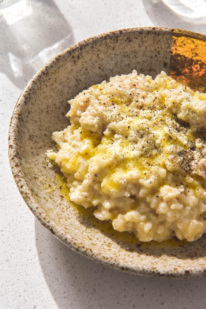 Cacio e pepe risotto (low FODMAP) - George Eats
