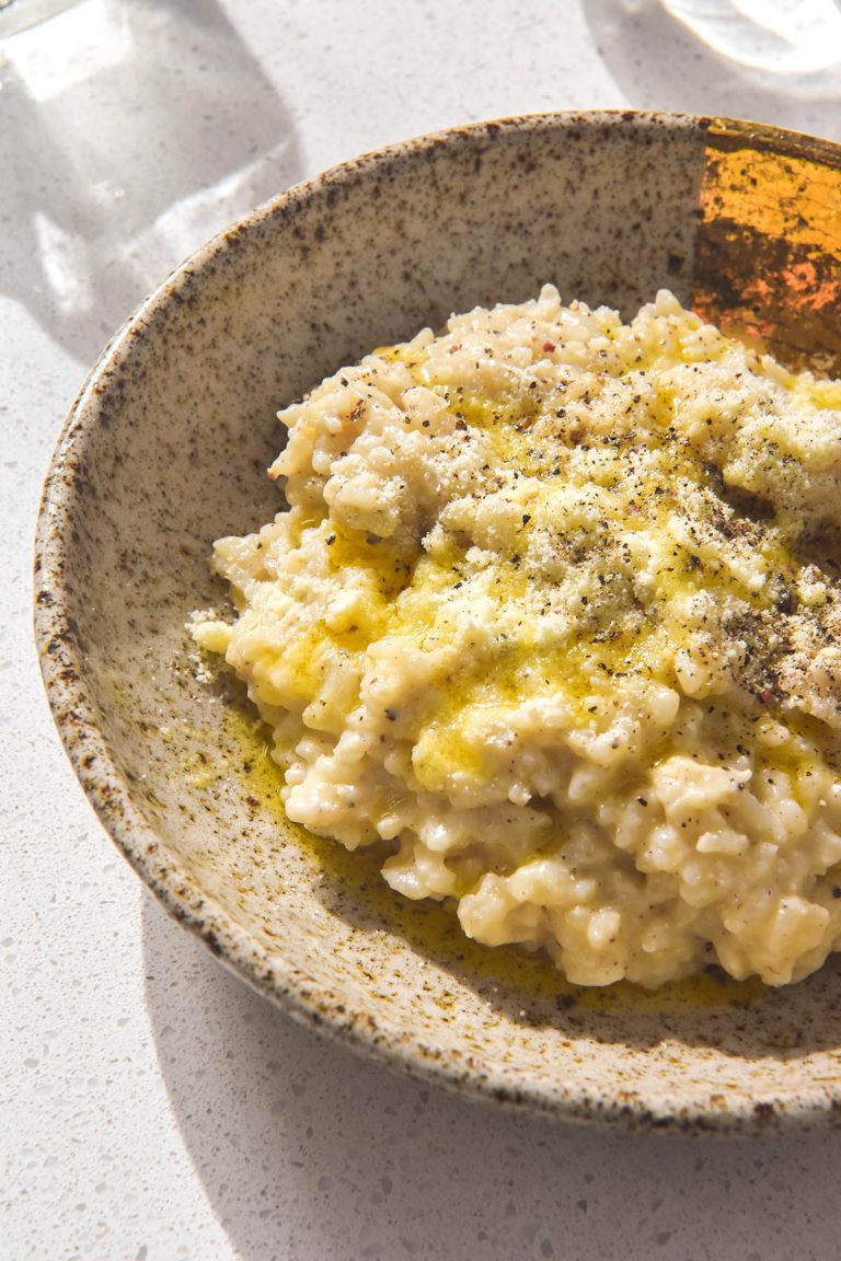 Cacio e pepe risotto (low FODMAP) - George Eats