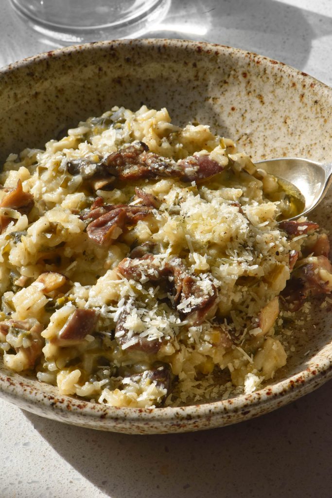 Low FODMAP mushroom leek risotto - George Eats